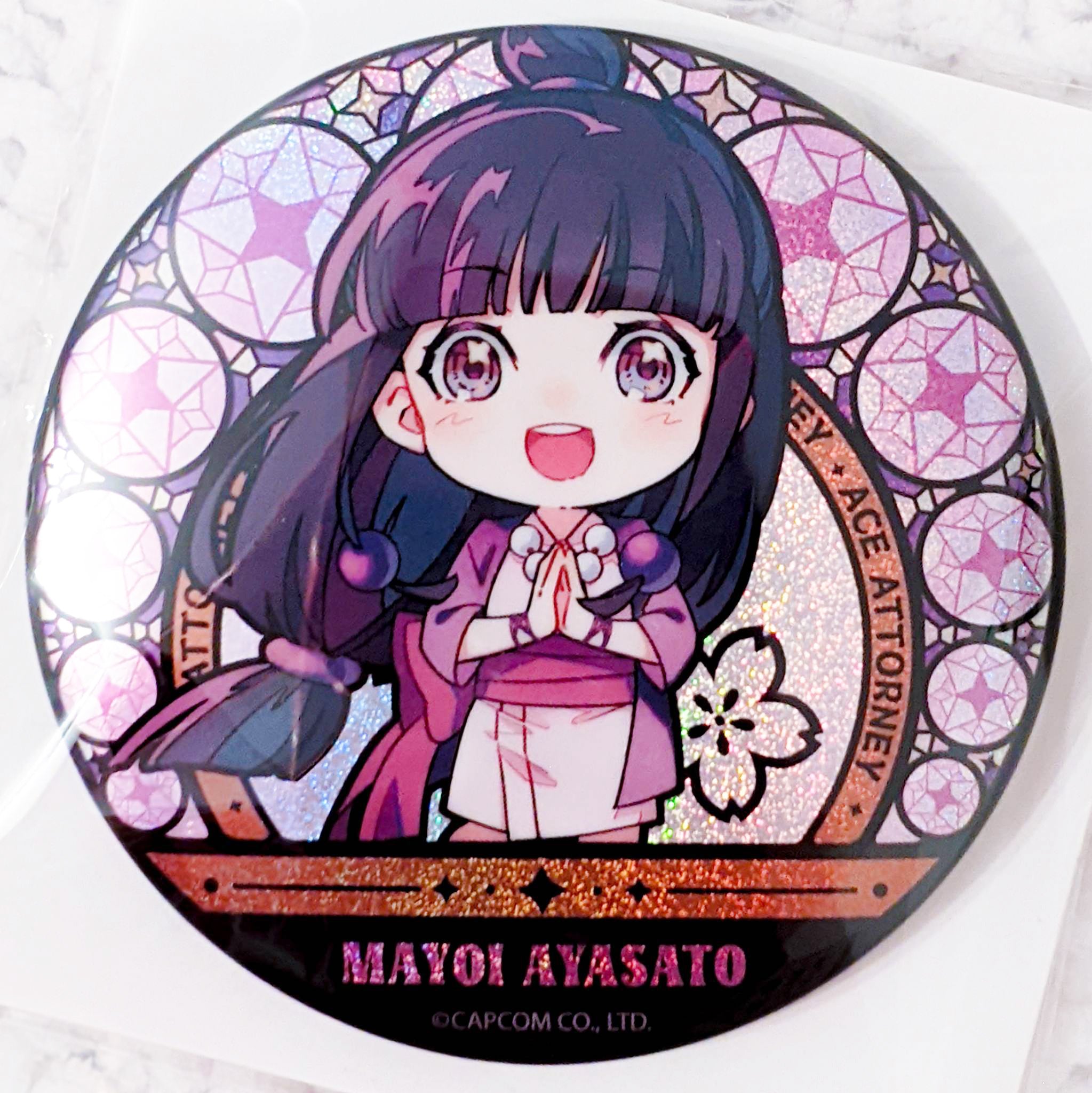 Maya Fey - Phoenix Wright Ace Attorney Big Glitter Pin Badge Button ...