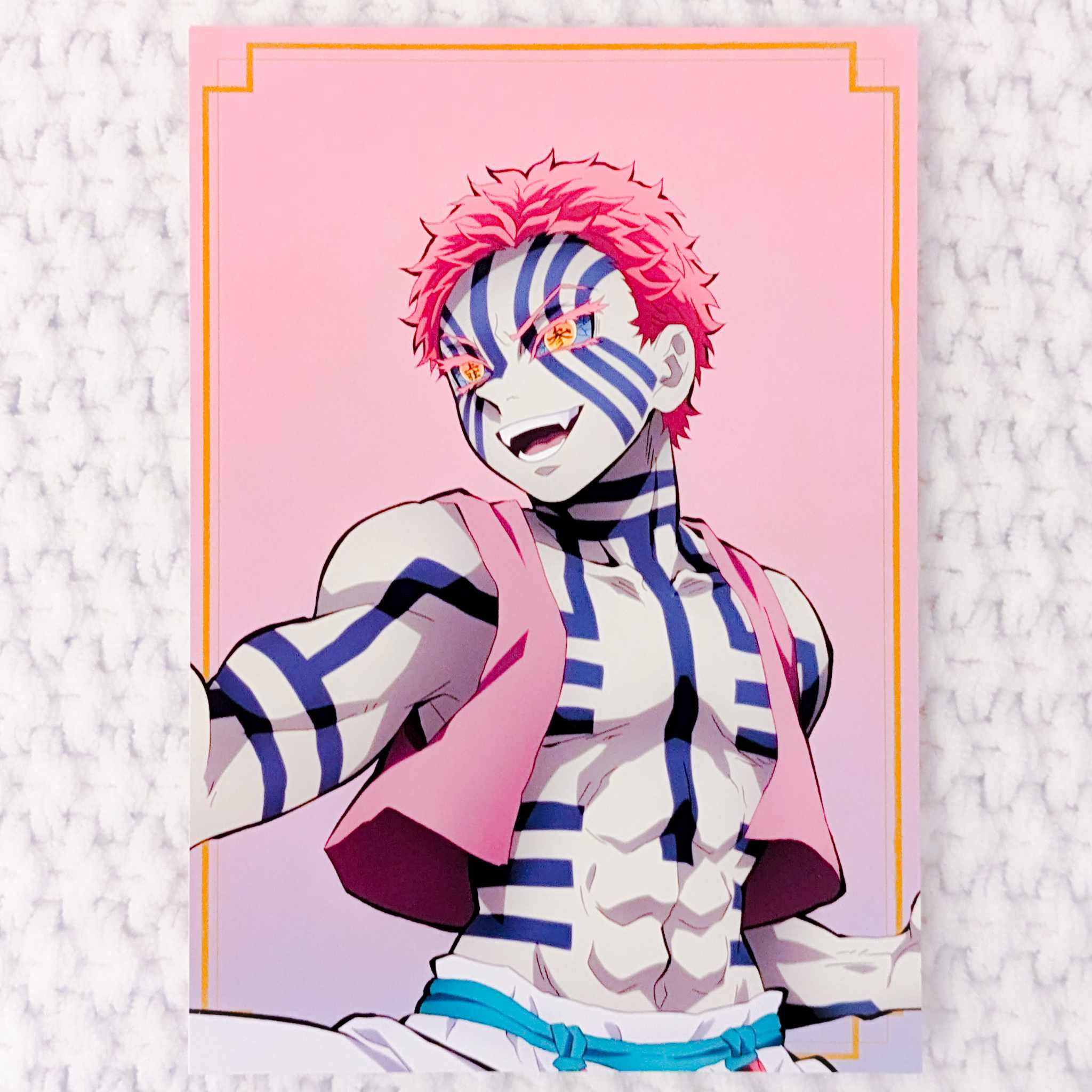 Akaza - Demon Slayer Kimetsu no Yaiba Anime Art Postcard – Miokii Shop