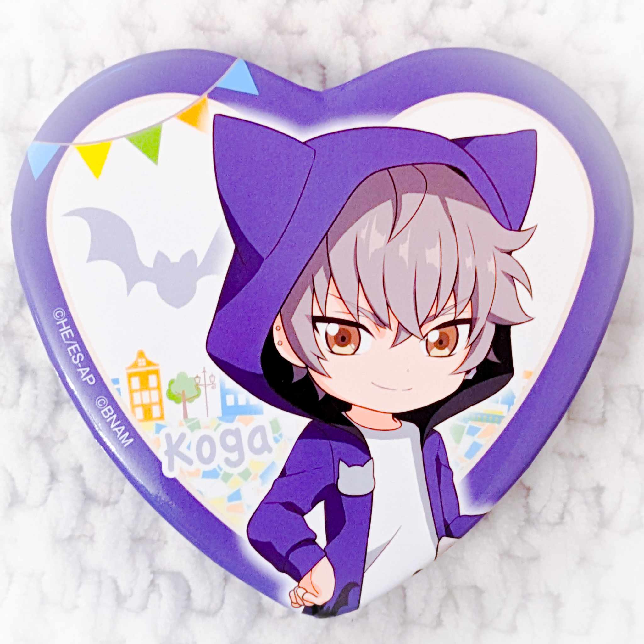 Koga Oogami - Ensemble Stars! UNDEAD Anime Heart Shaped Pin Badge Butt ...