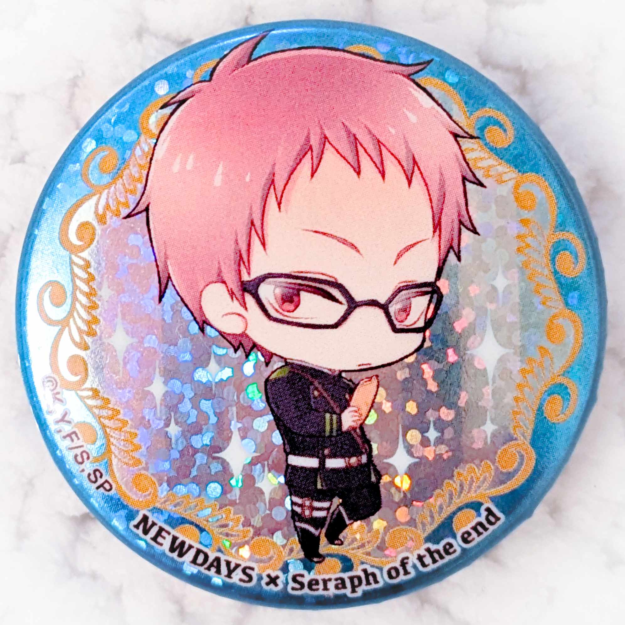 Shiho Kimizuki - Seraph of the End Anime Glitter Chibi Pin Badge Butto ...