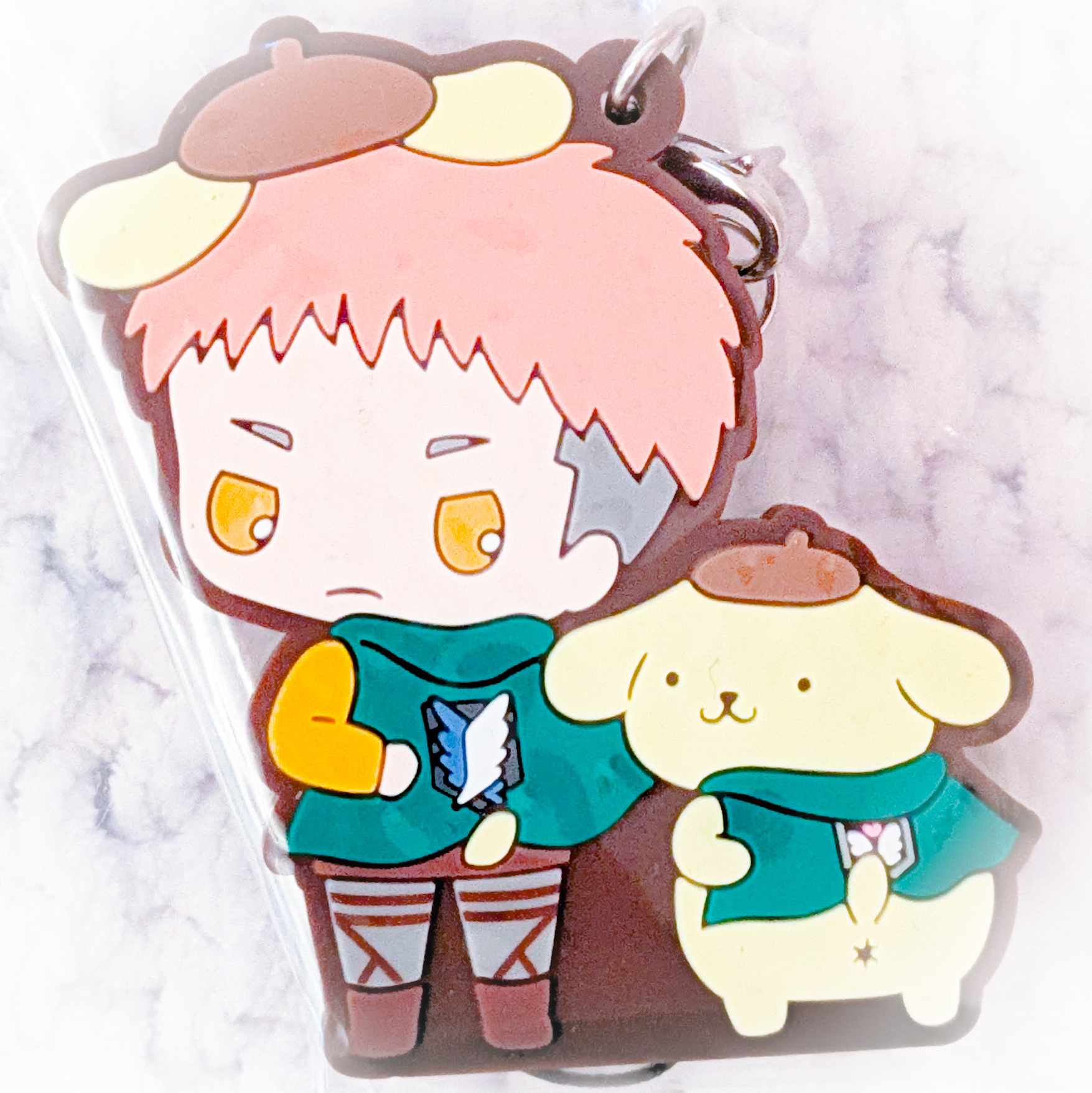 Jean Kirstein & Pompompurin - Attack on Titan x Sanrio Collab Rubber S ...
