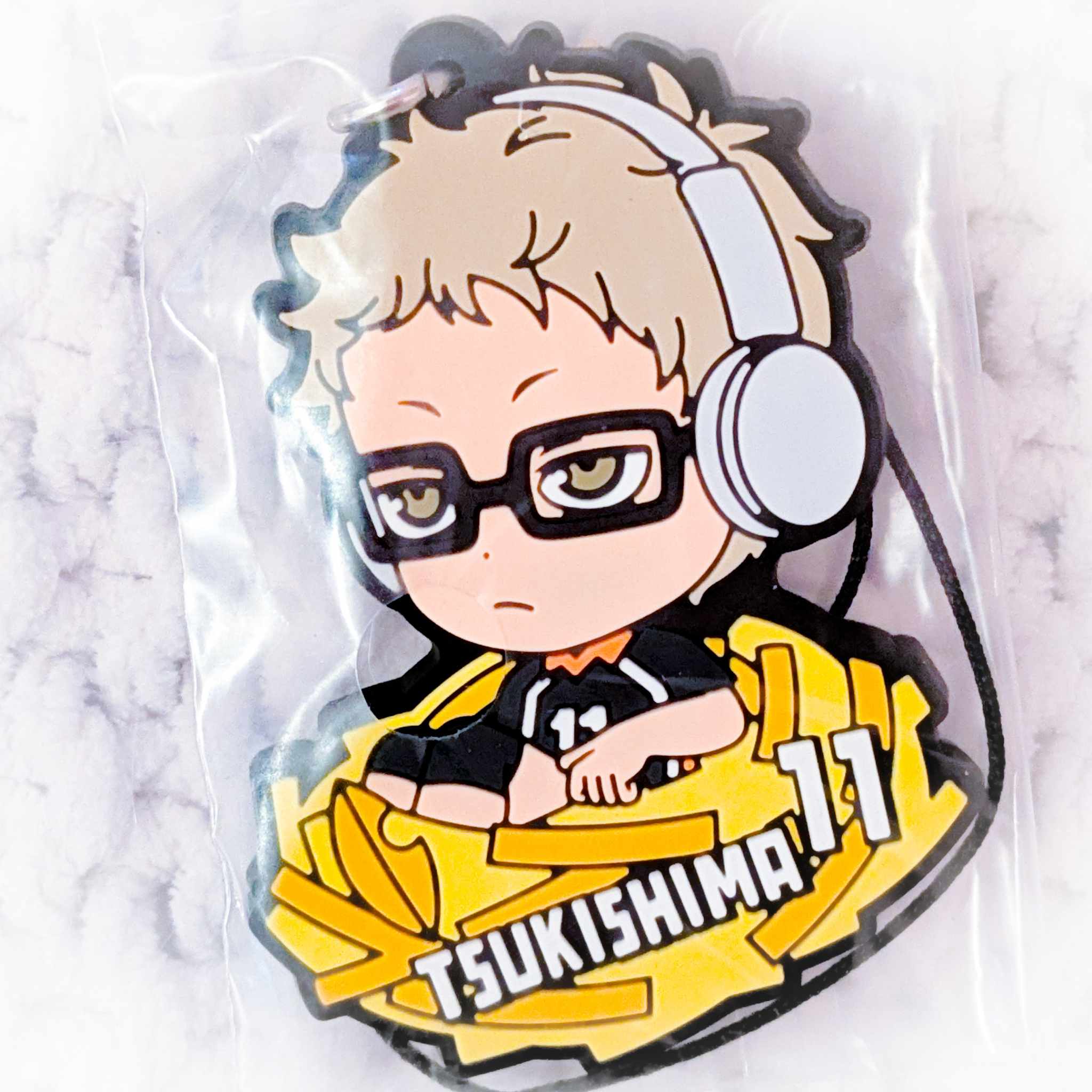 Kei Tsukishima - Haikyuu Anime Chibi Rubber Strap – Miokii Shop