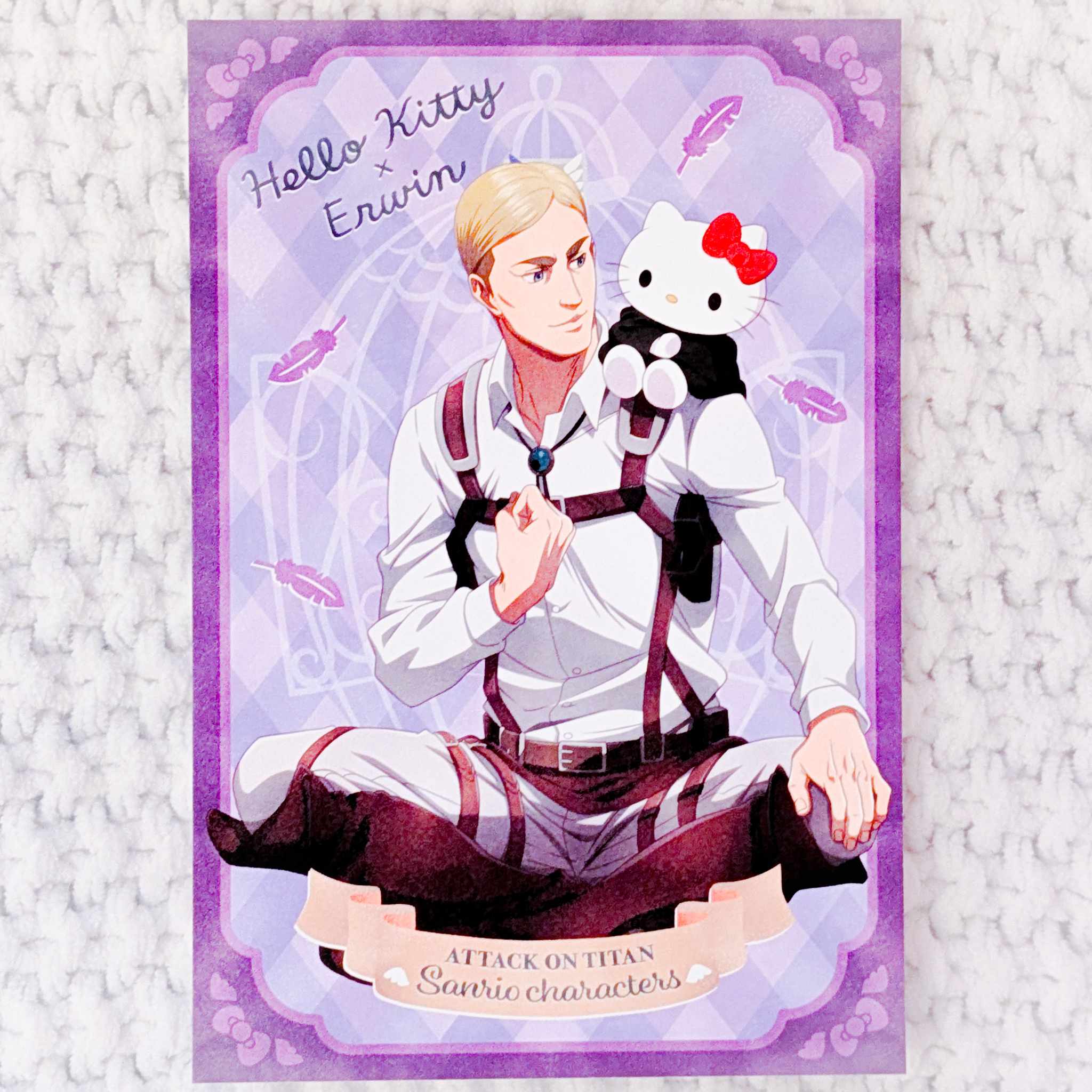 Erwin Smith & Hello Kitty - Attack on Titan x Sanrio Collab Art Postca ...