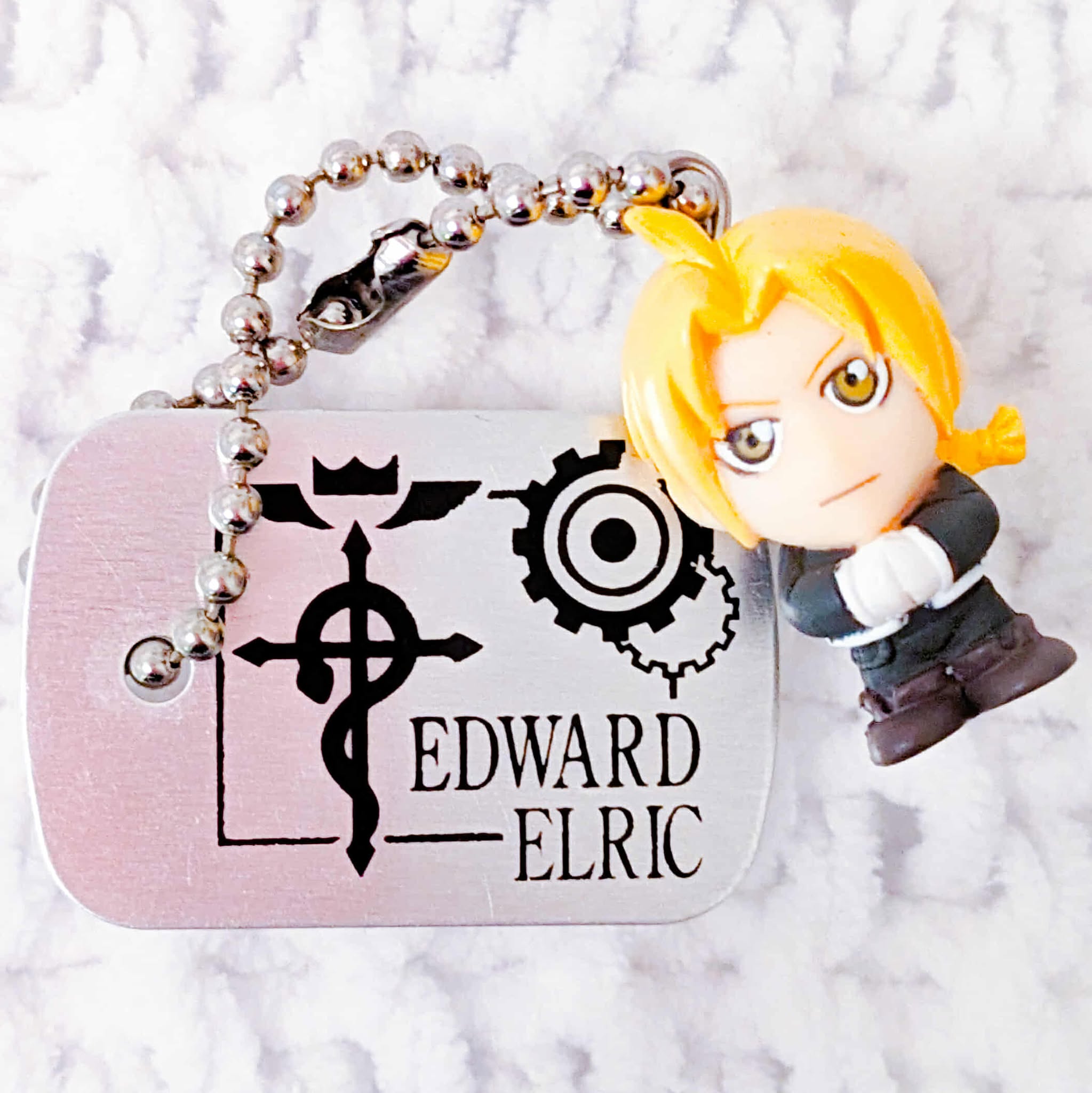 Edward Elric - Fullmetal Alchemist Dog Tag Style Figure Keychain ...