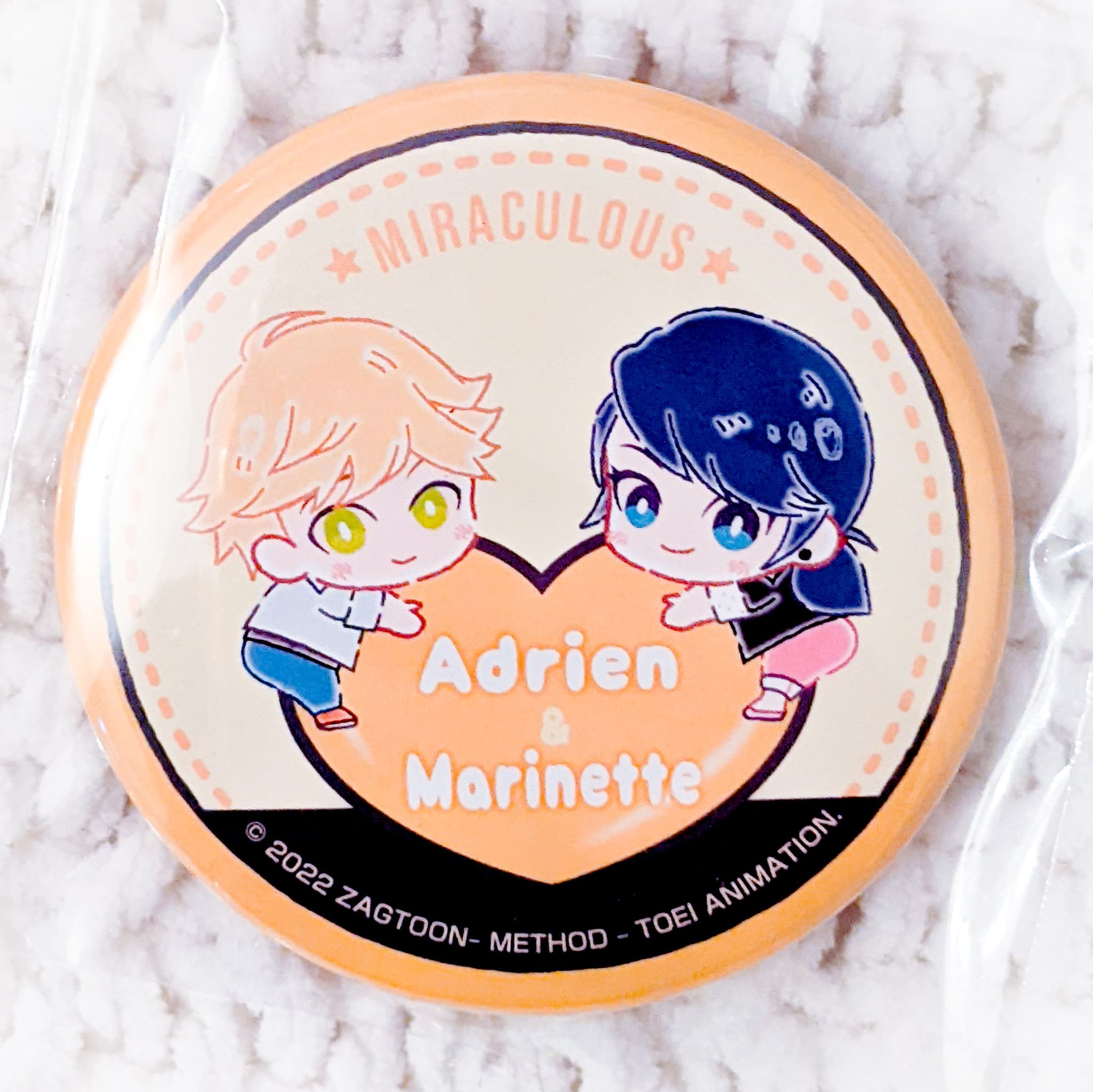 Marinette & Adrien - Miraculous Ladybug Chibi Pin Badge Button – Miokii ...